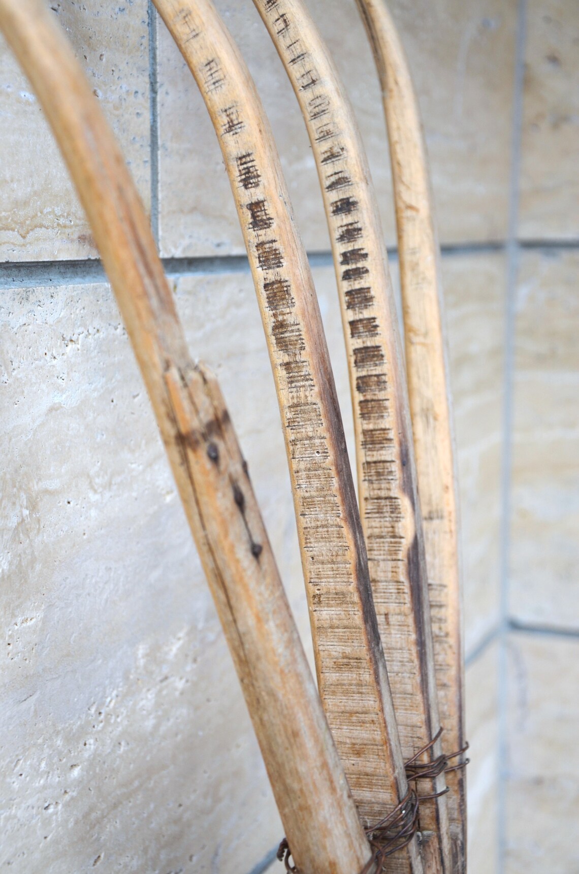 19th Century Bulgarian Hay Fork on Custom Wall Mount, Antique Primitive ...