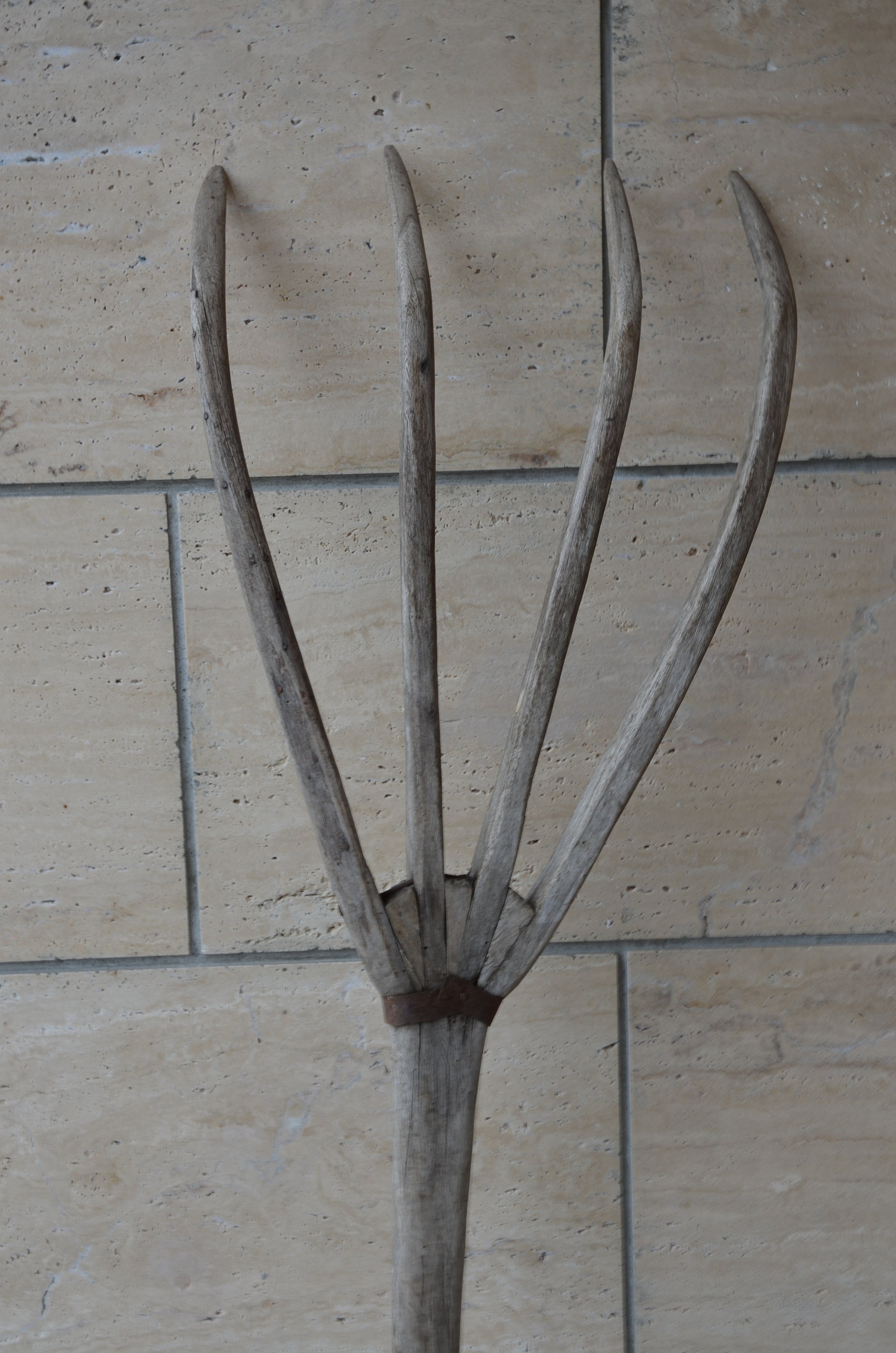 Vintage European Large Wooden Hay Fork, Garden Decor, Rustic Farmhouse ...