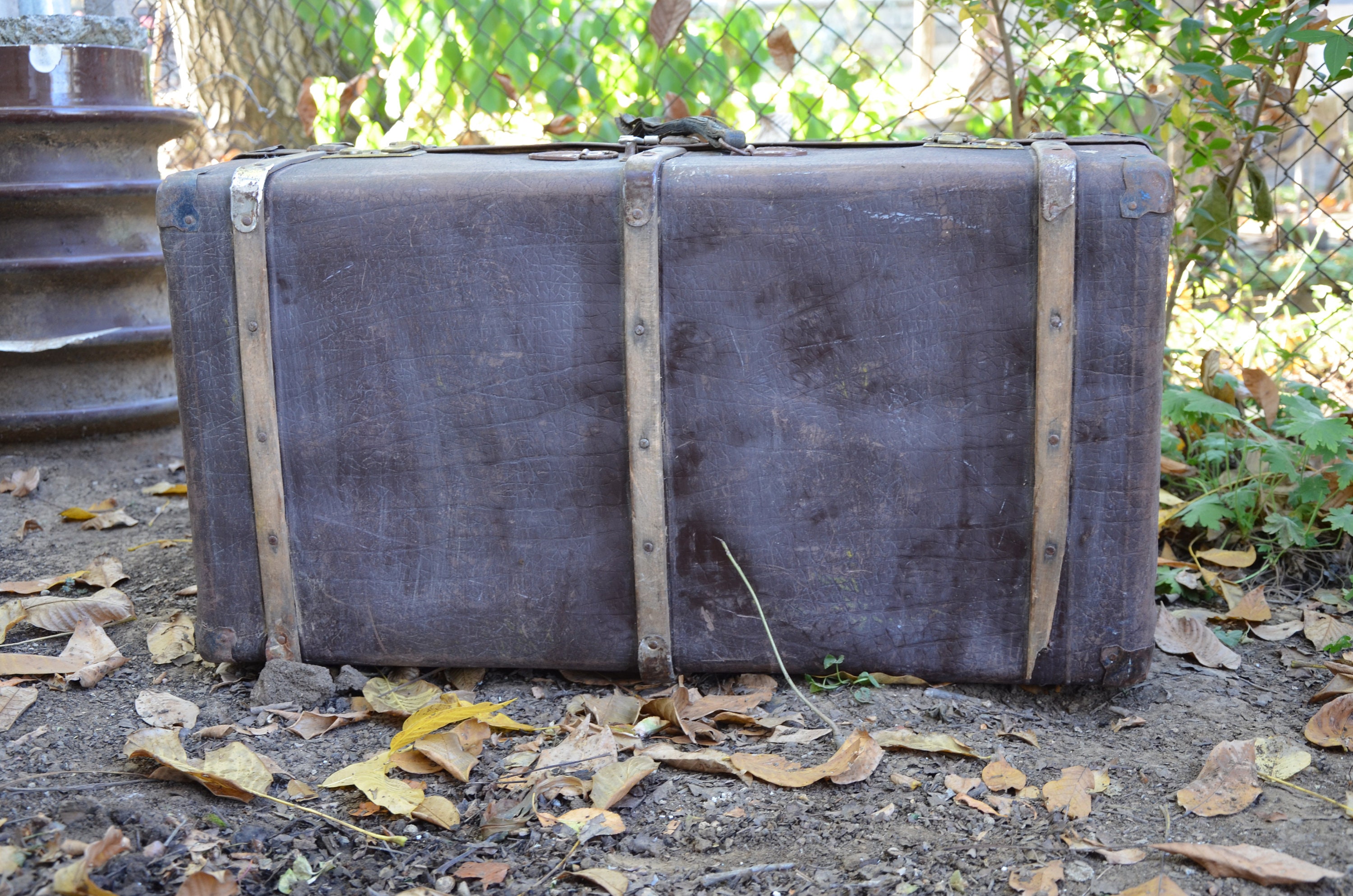Vintage Leather Suitcase Big Size Old Luggages Vintage - Etsy