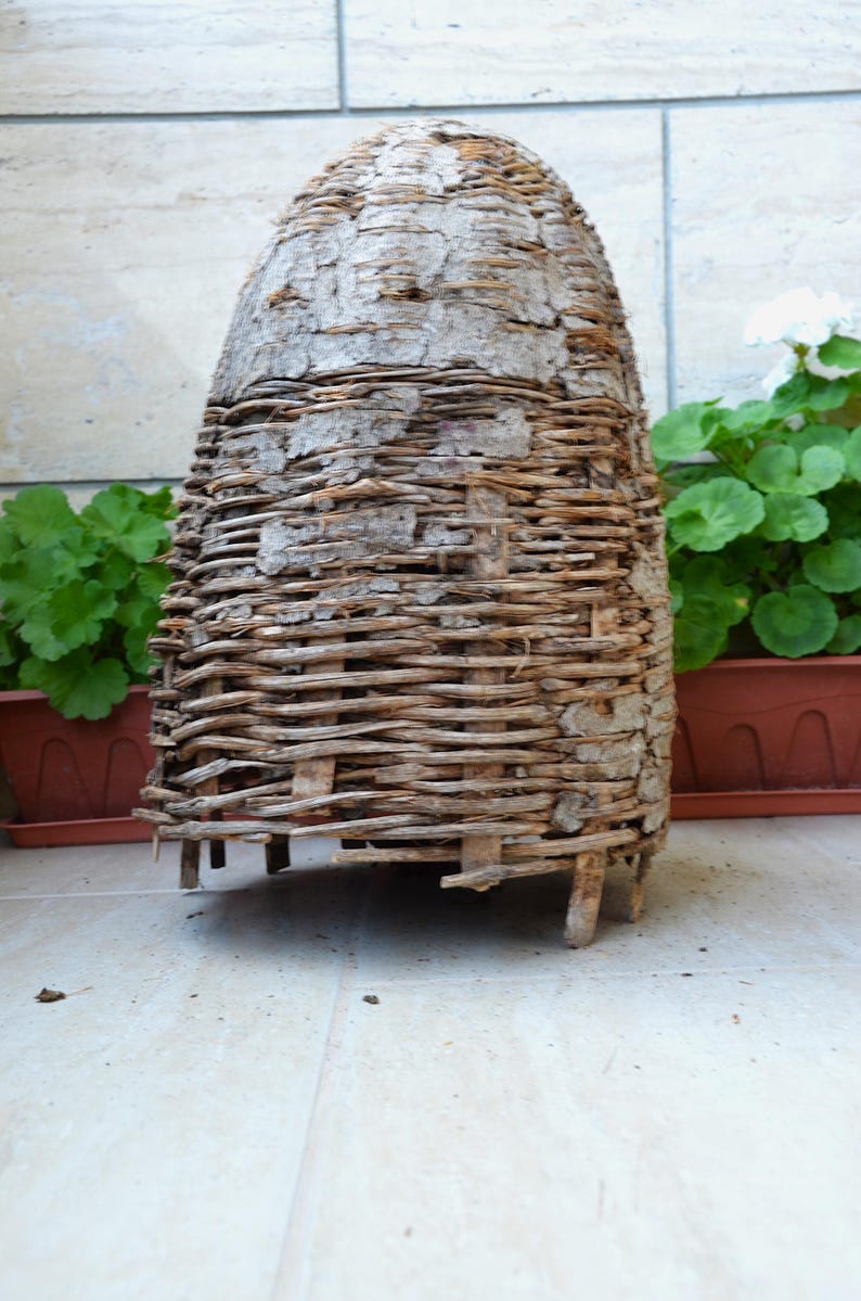 Antique Primitive Beehive From the Early 20th Century or Skeps of Hand ...