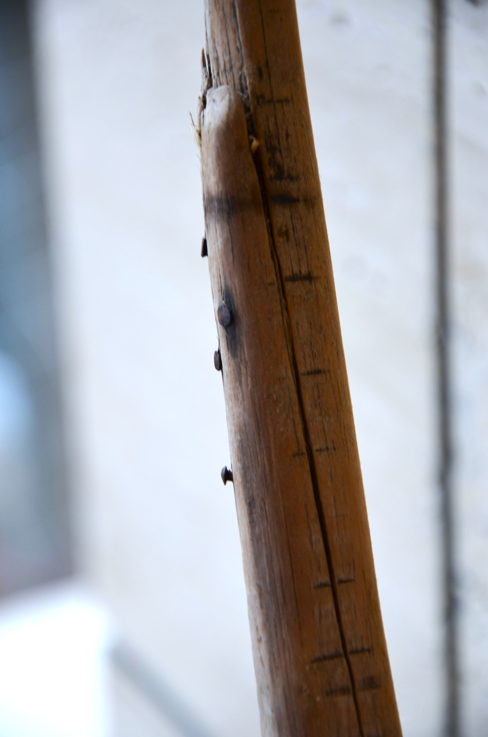 19th Century Bulgarian Hay Fork on Custom Wall Mount, Antique Primitive Handmade Hay Fork ...