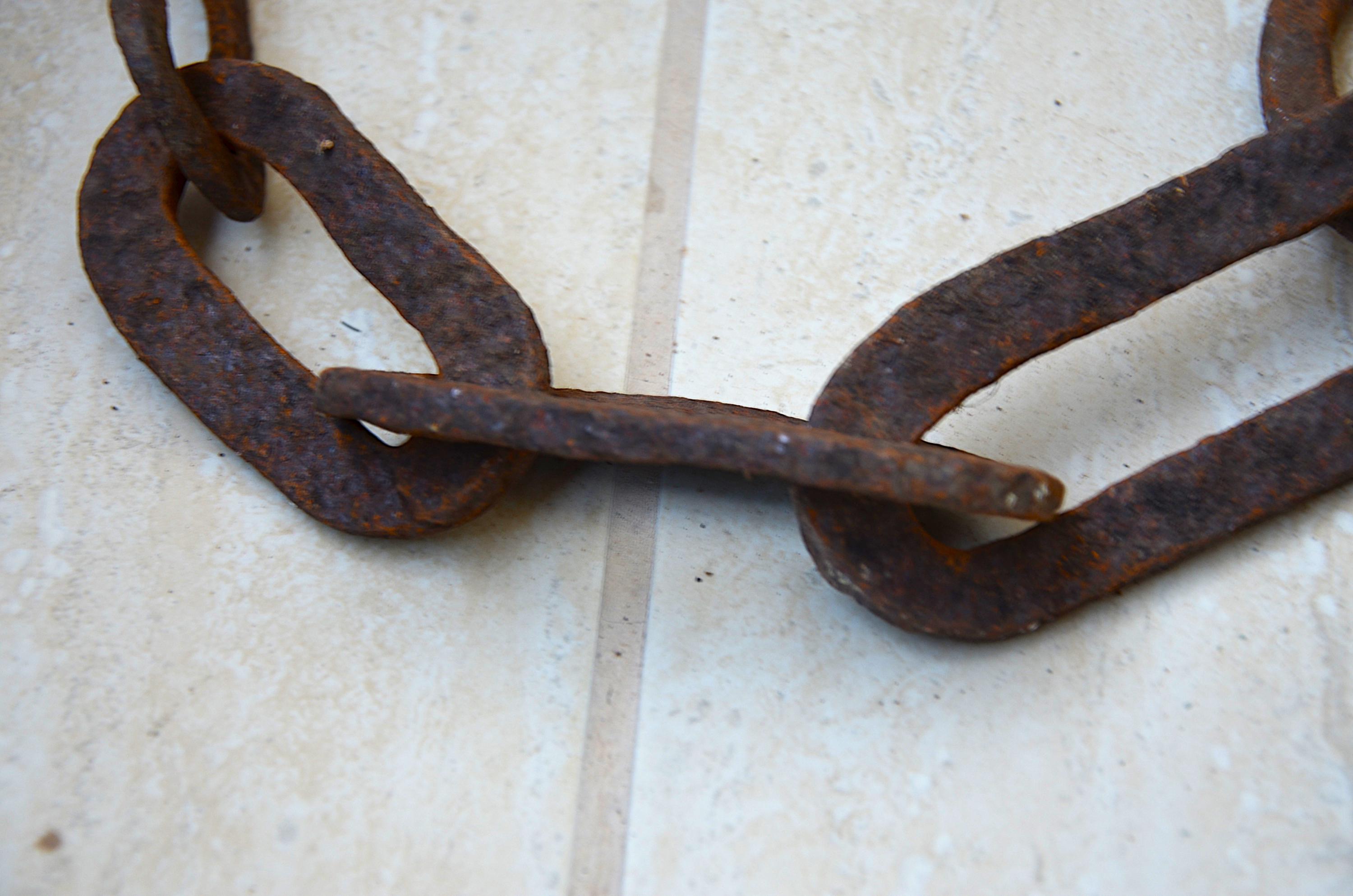 Antique Primitive Ottoman Wrought Iron Chain 73" (185 Cm), Rustic Iron ...