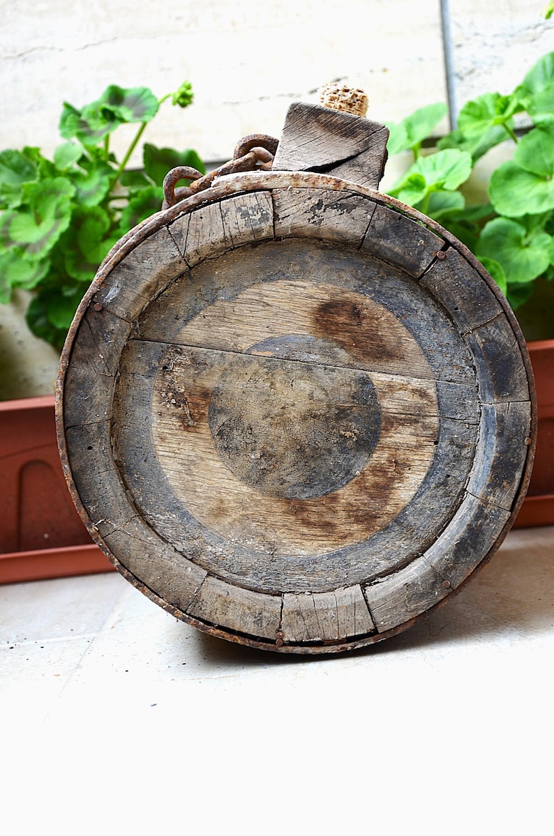 Antique Primitive Ottoman Wooden Barrel, Rustic Handcrafted Handle ...