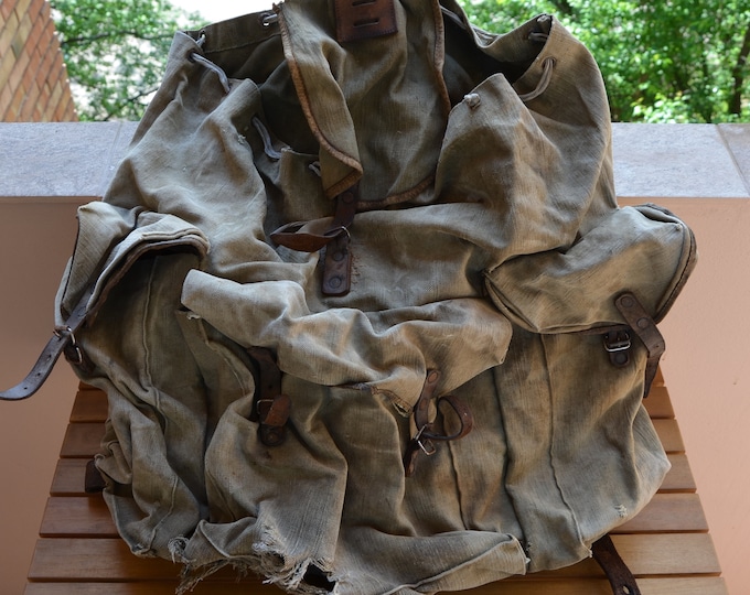 Vintage Military WWII Backpack 1940s, Canvas Backpack, Military Bag ...