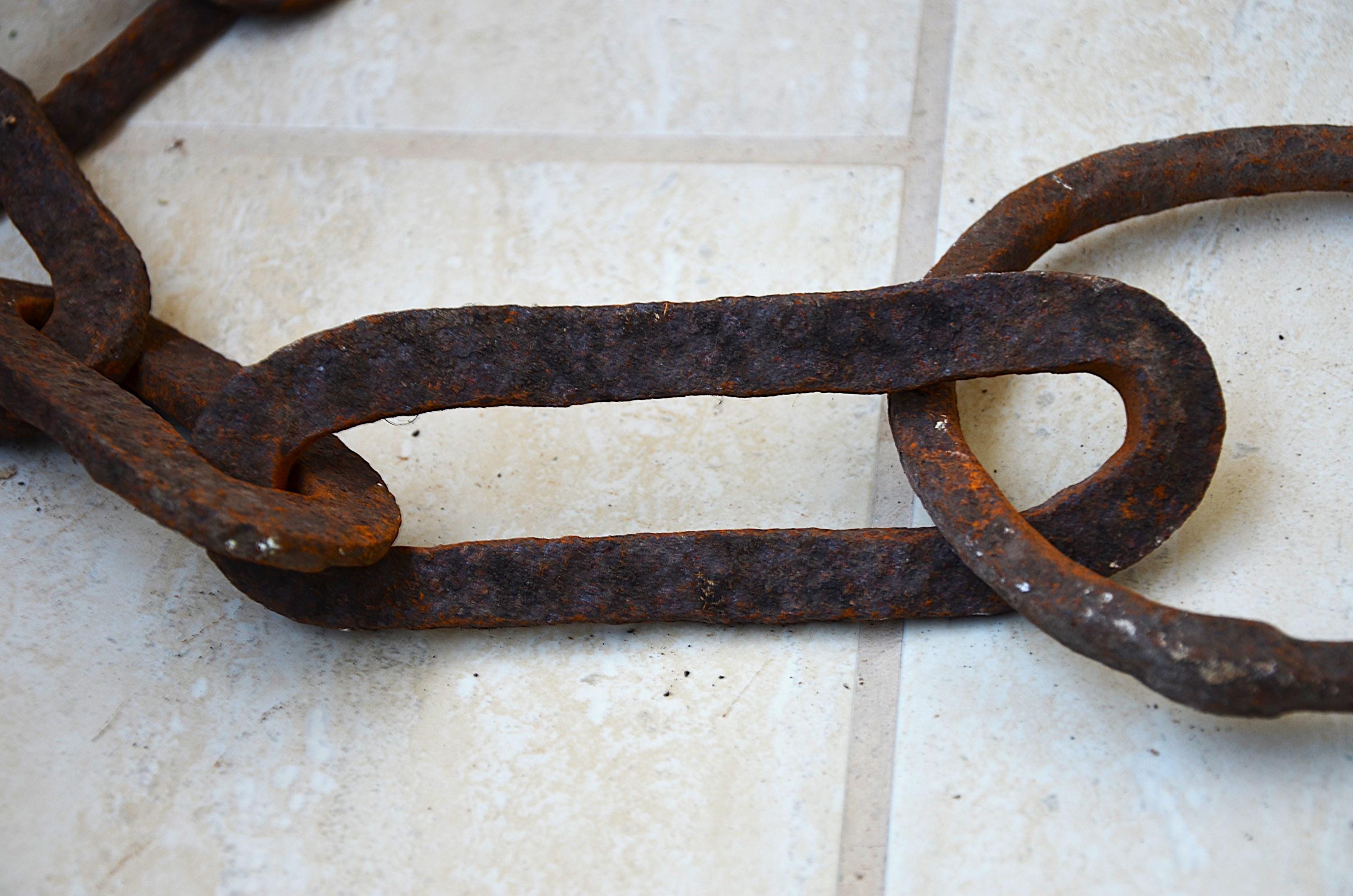 Antique Primitive Ottoman Wrought Iron Chain 73" (185 Cm), Rustic Iron ...