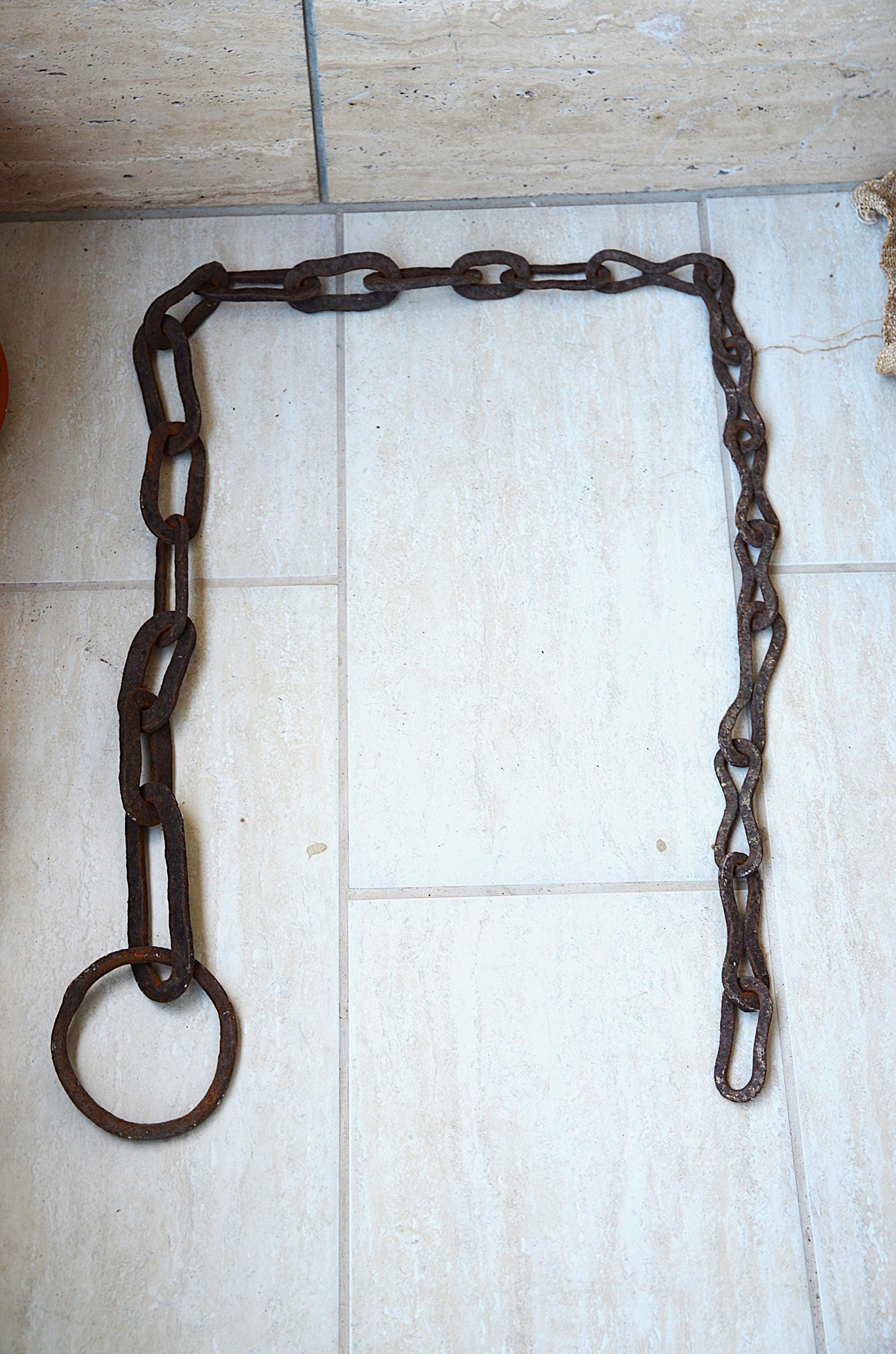 Antique Primitive Ottoman Wrought Iron Chain 73" (185 Cm), Rustic Iron ...