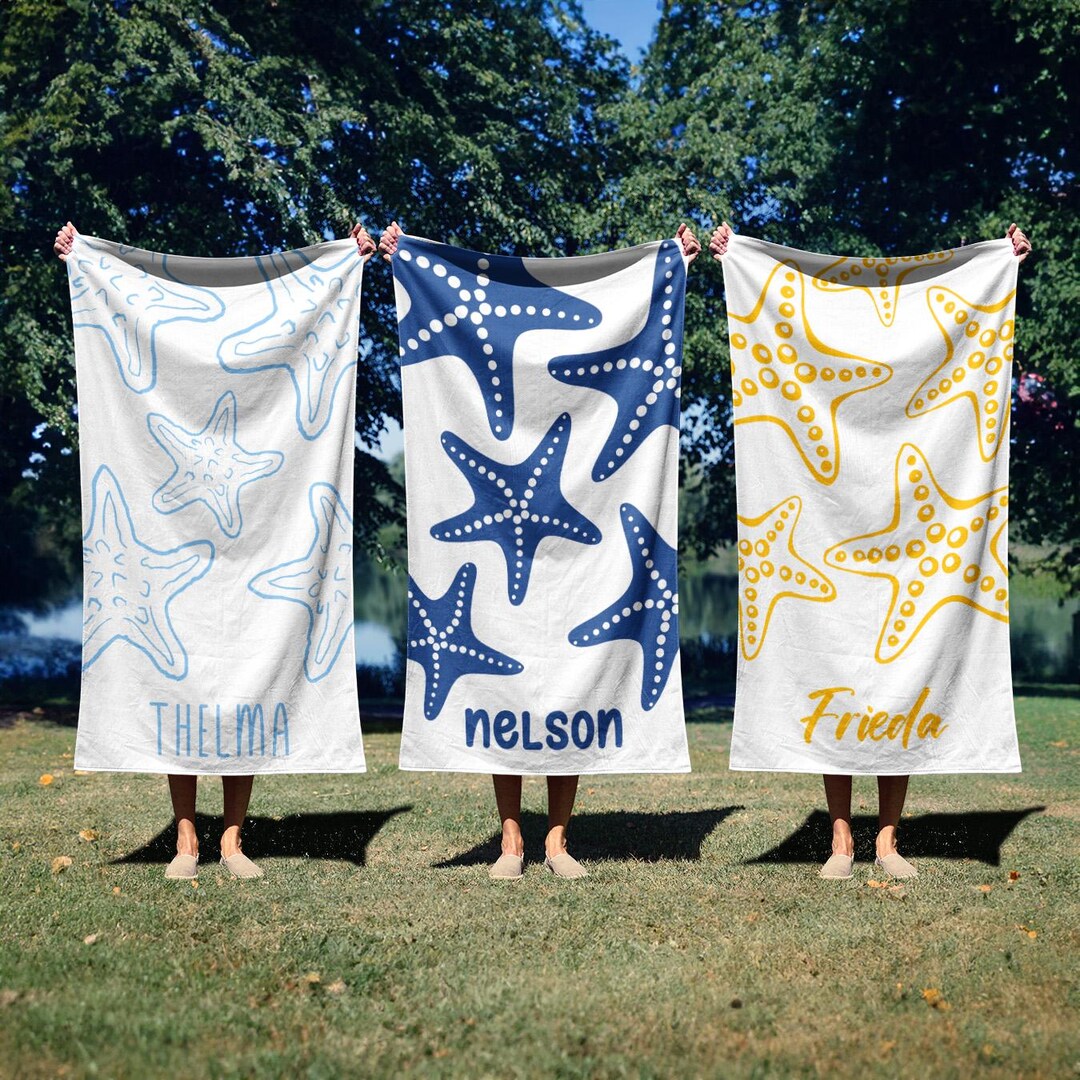 Custom Starfish Beach Towel, Personalized Beach Towel With Name, Pool Towel for Adults ...
