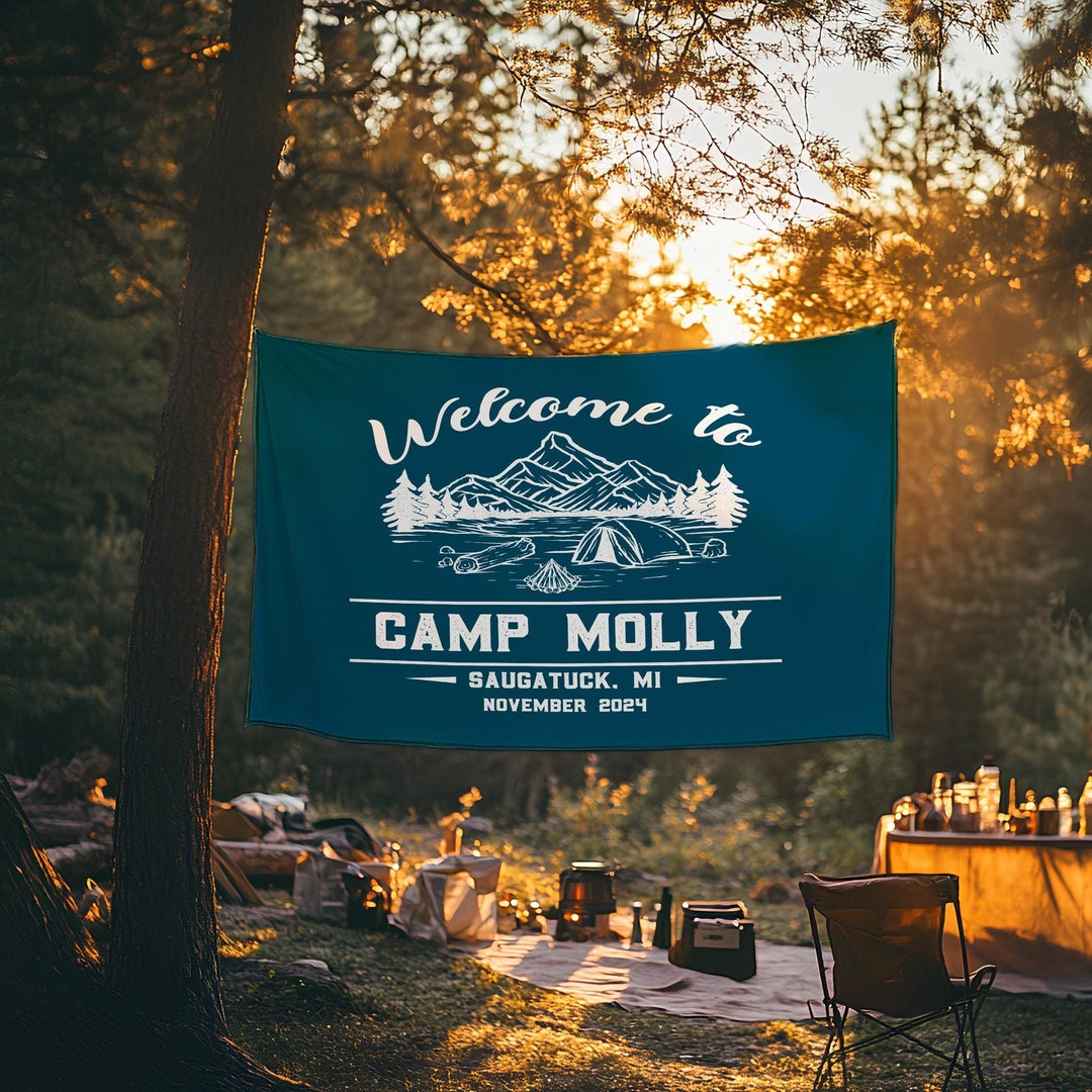 Custom Bachelorette Banner Camping Tapestry Camp Flag for Glamping ...