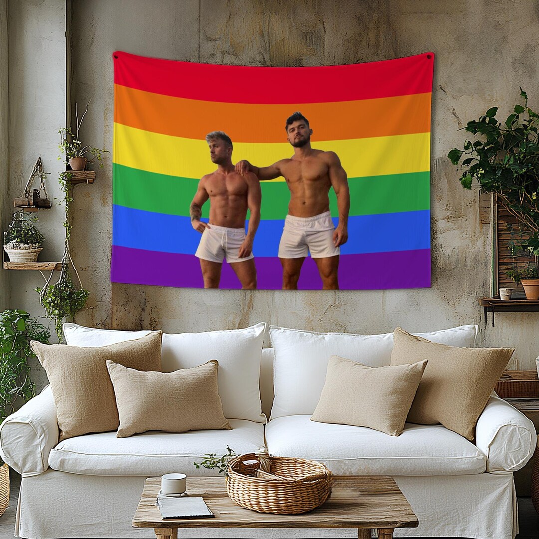 Custom LGBT Flag With Your Photo, Personalized Image Tapestry Wall ...