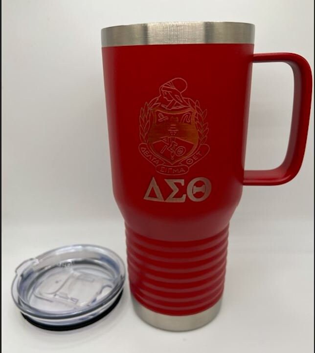 Delta Sigma Theta Polar Camel 20oz RED Vacuum Insulated Travel Mug With ...