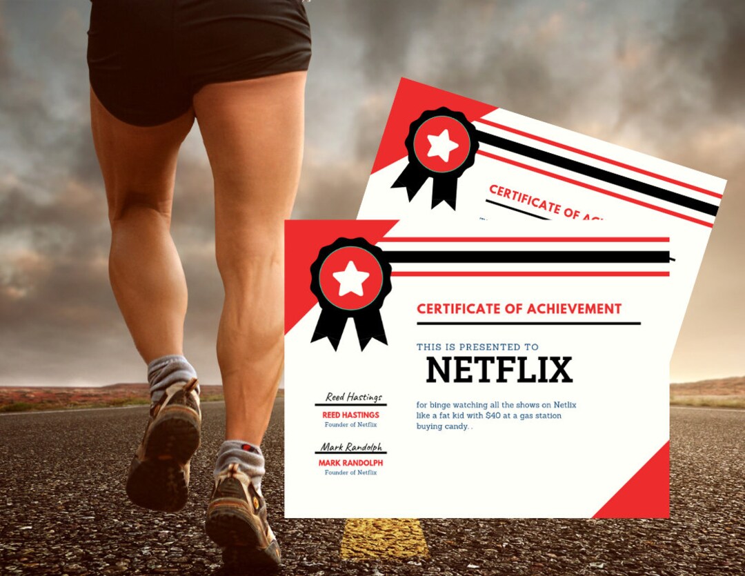 Netflix Binging Certificate of Accomplishment, Gag, Fake Diploma - Etsy