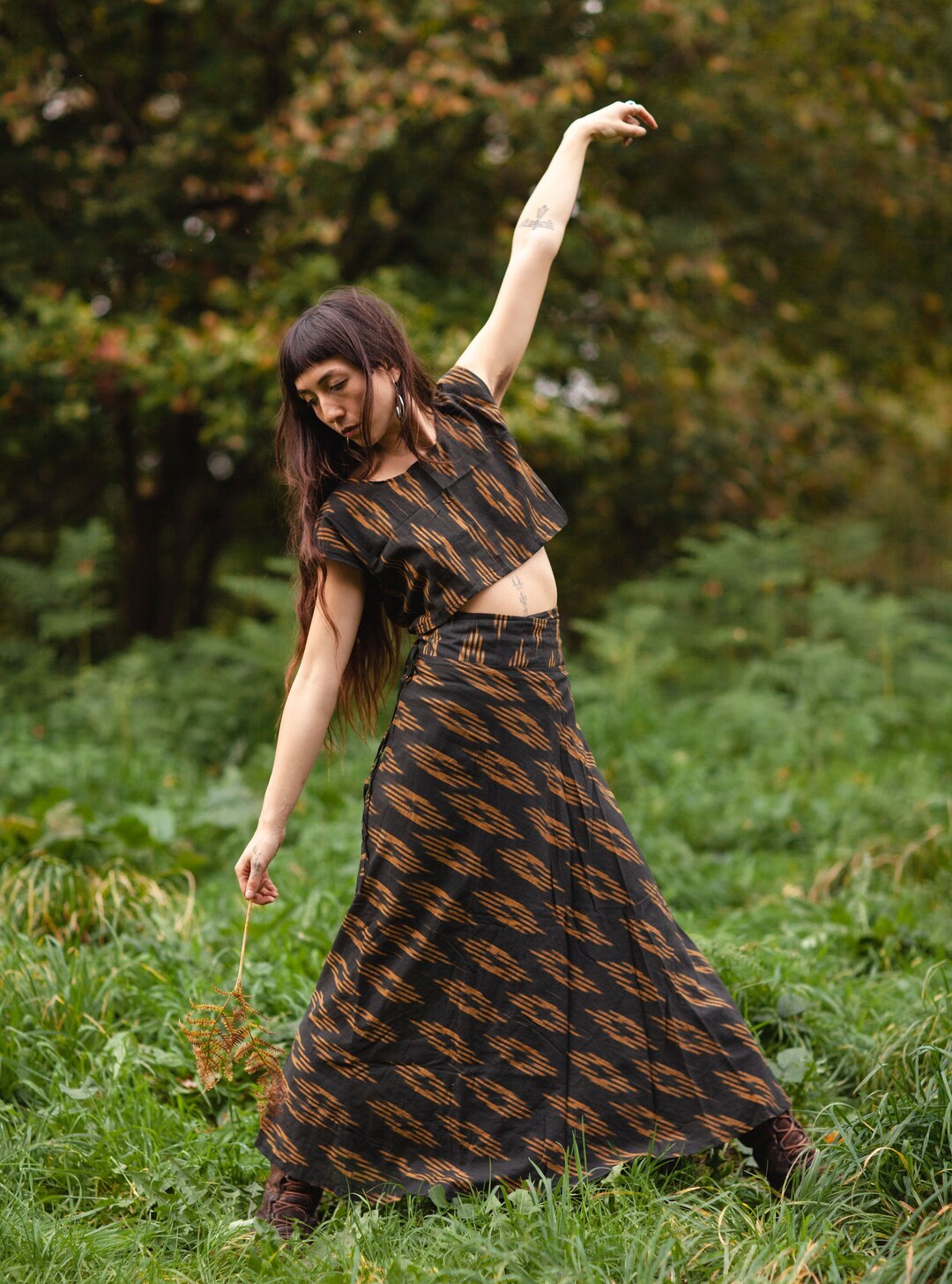 Miyah Wrap Around Ikat Skirt. Woven Ikat Cotton. Tribal Style Wrap ...