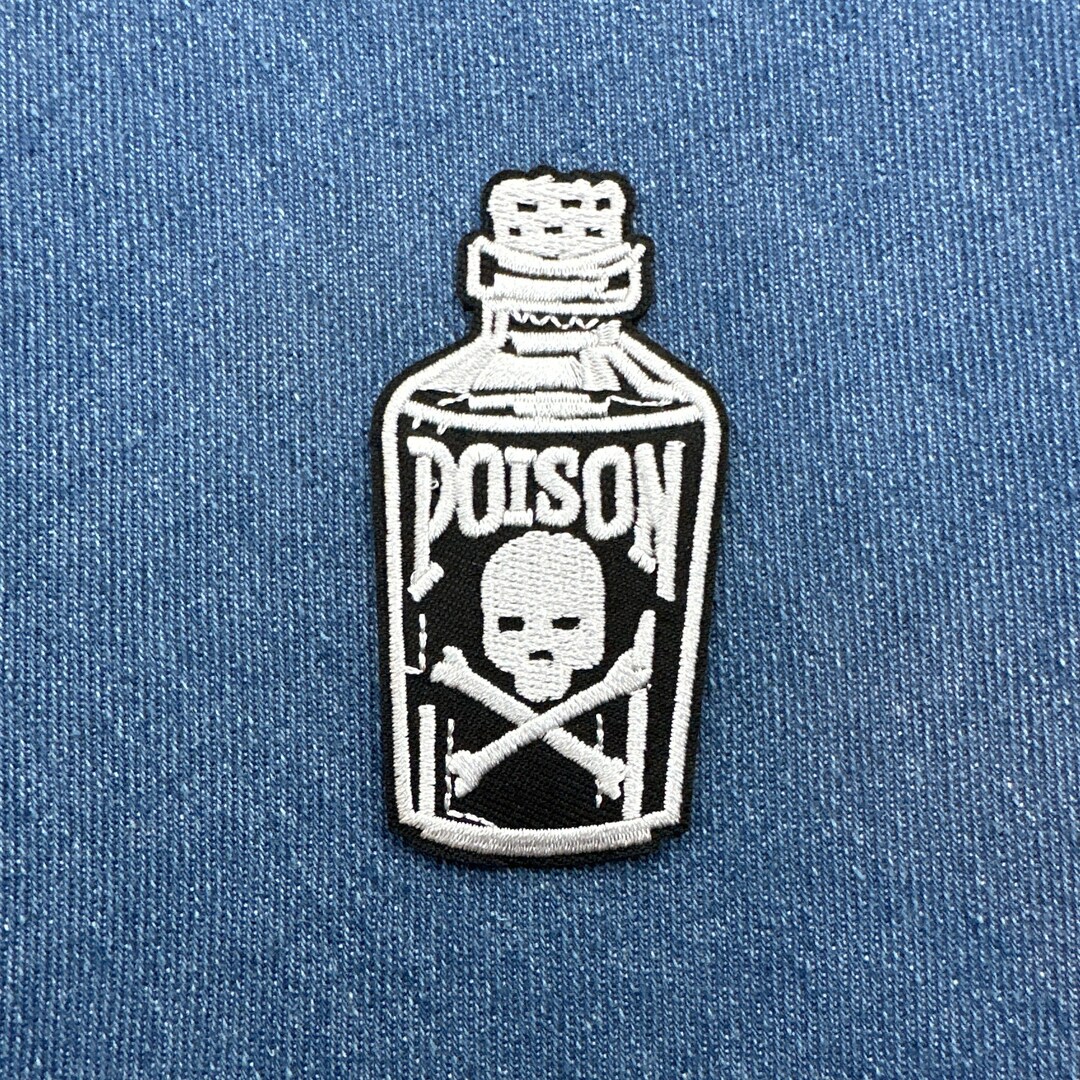 Poison Bottle Skull and Cross Bones Iron on Patch - Etsy