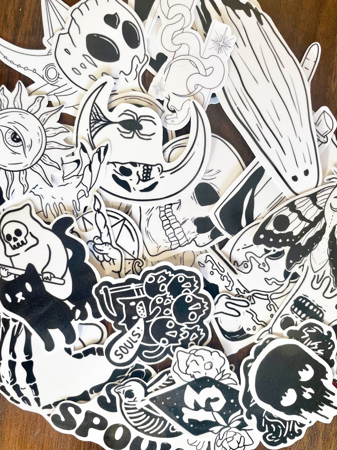 Goth Random Sticker Pack | Laptop, Guitar Case, Skeleton, Dark, Witch ...