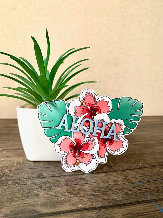 Aloha Sticker weatherproof stickers Hawaii sticker | Etsy