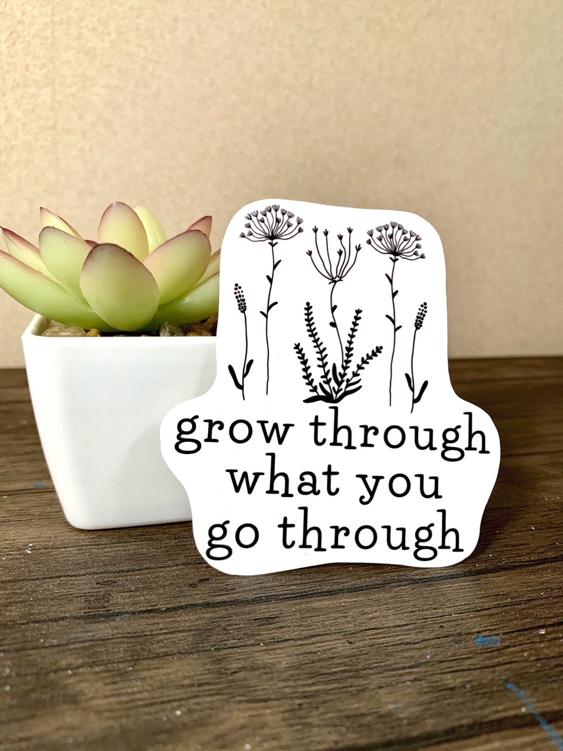 Grow Through What You Go Through Sticker Aesthetic Stickers - Etsy