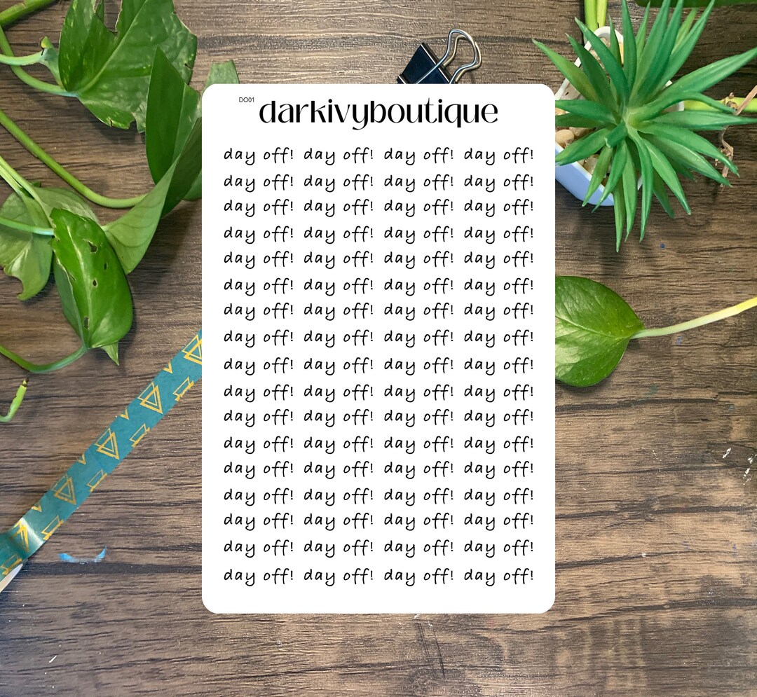 Day off Planner Stickers Planner Sticker Sheets, Schedule Ahead, Job ...
