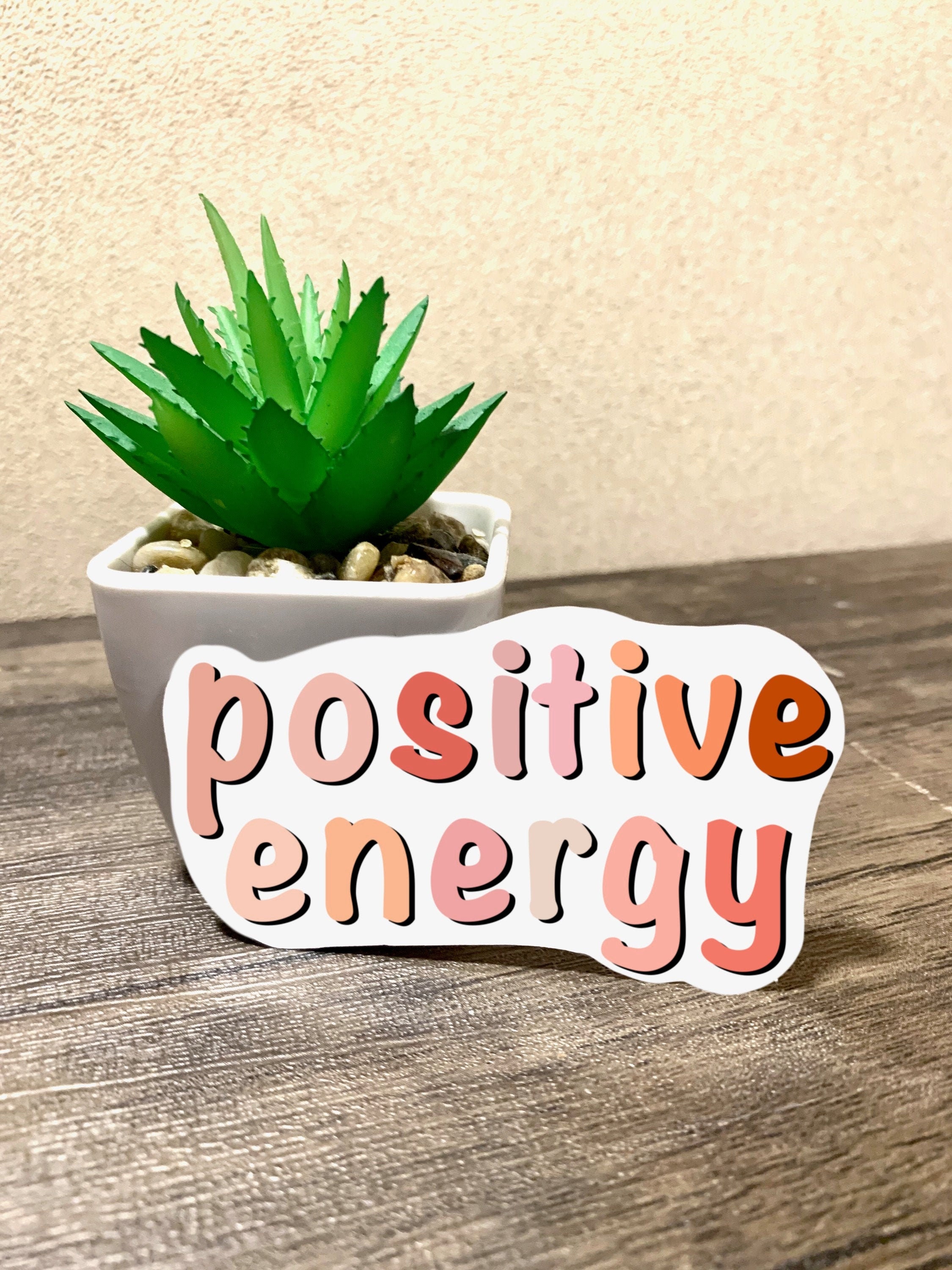 Positive Energy Sticker quote sticker boho aesthetic | Etsy