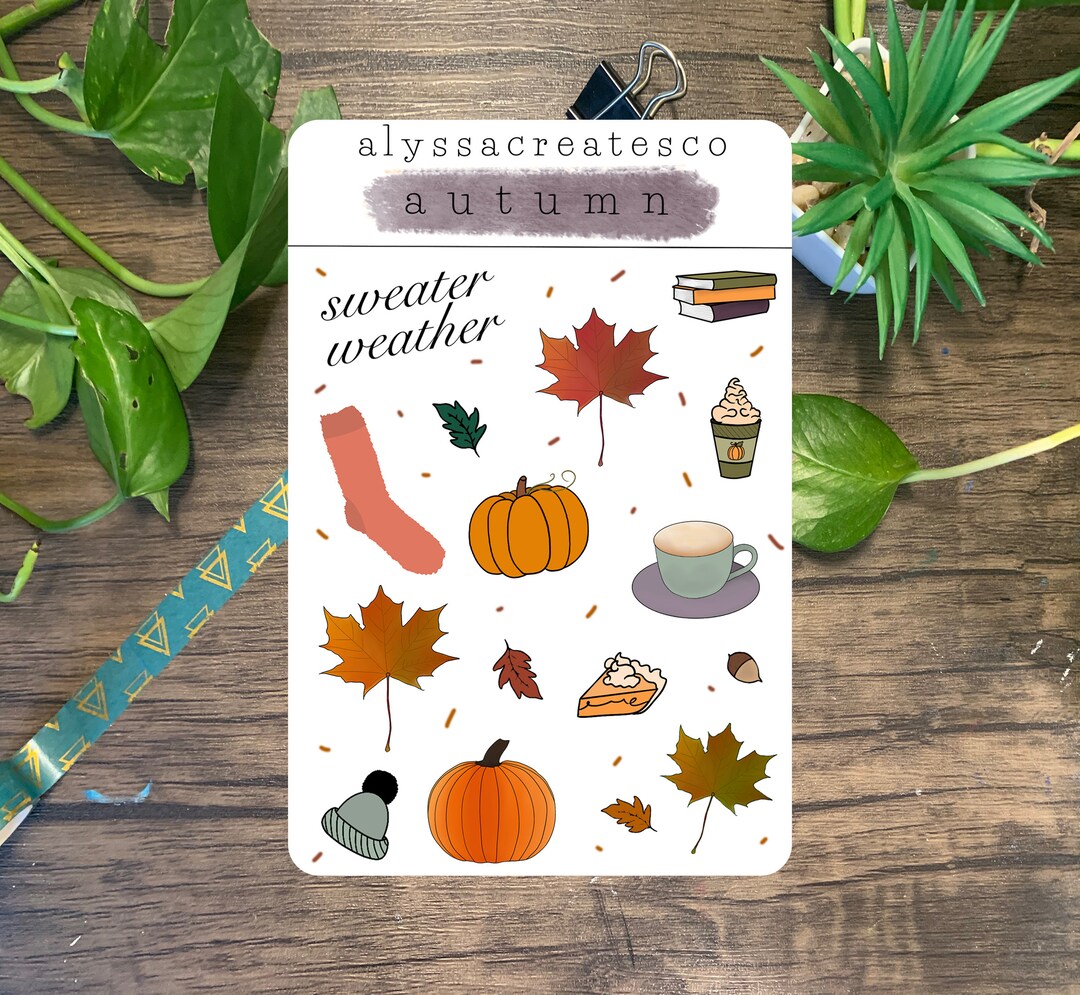 Fall Sticker Sheet Bullet Journal Stickers, Planner Stickers, Autumn ...