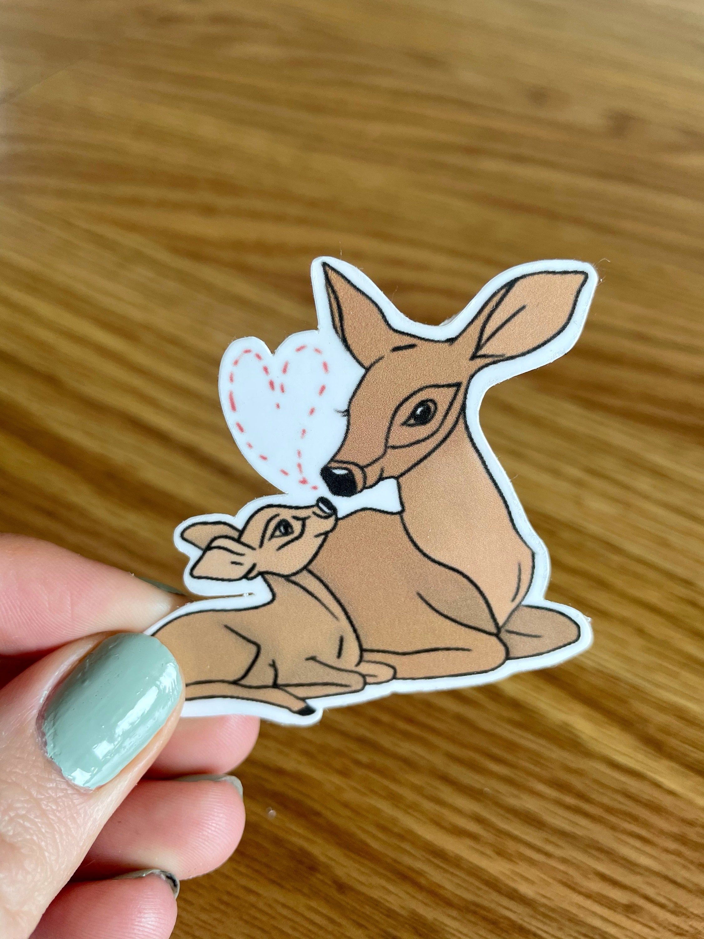 Cute Deer and Fawn Sticker Aesthetic Stickers Animal - Etsy