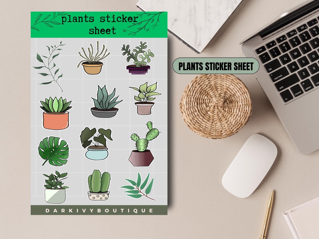 Plants Sticker Sheet | Aesthetic Stickers, Plant Lover, Plant Lover ...
