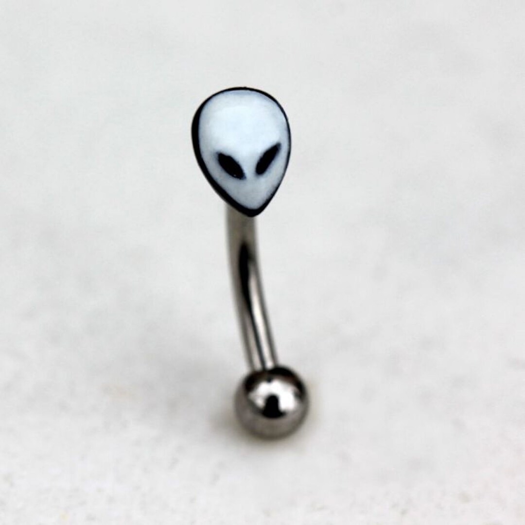 316L Stainless Steel Alien Eyebrow Ring - Etsy