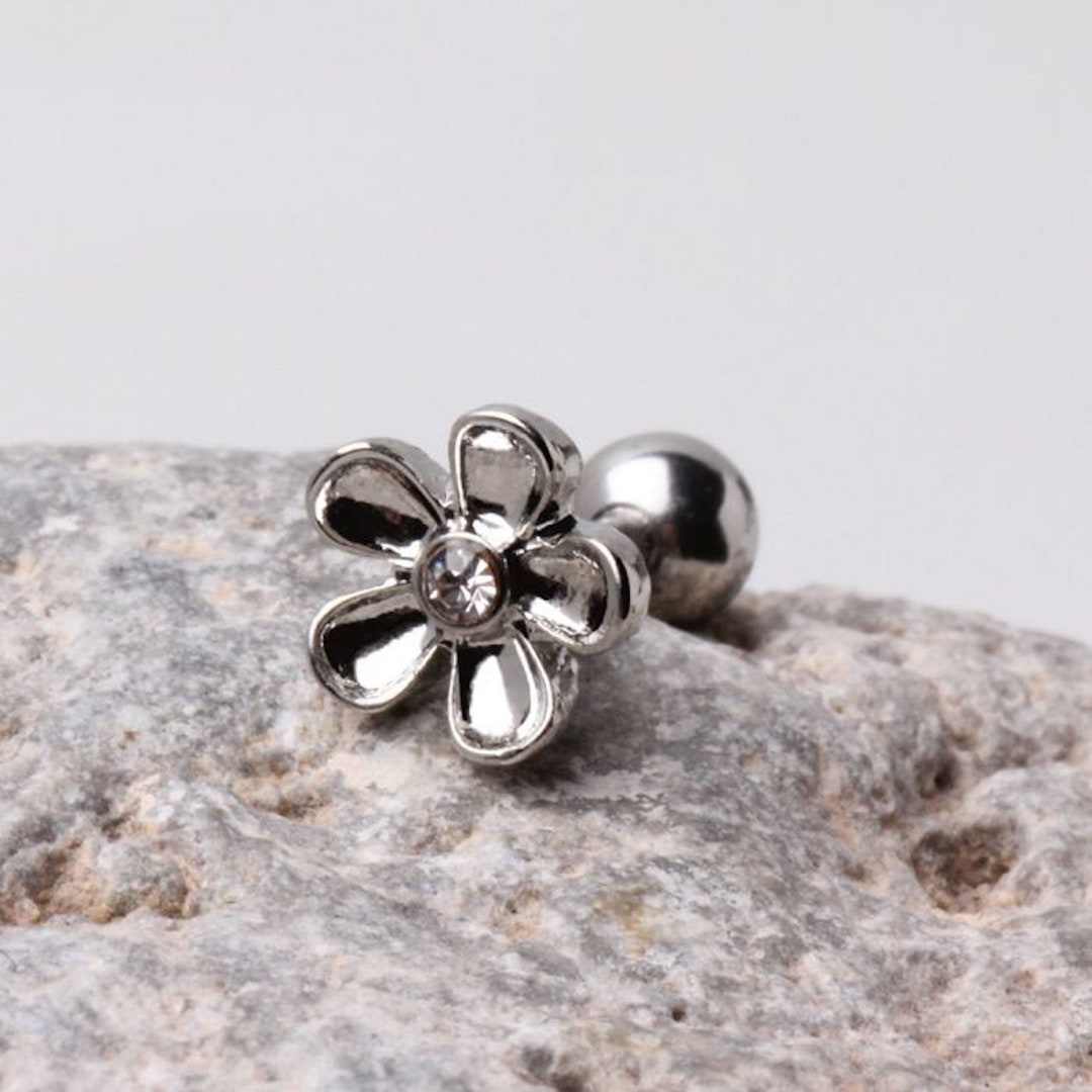 Daisy Flower Cartilage Earring Stainless Steel - Etsy