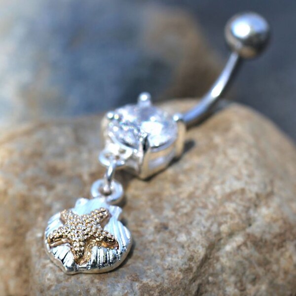 Seashell Belly Ring - Etsy