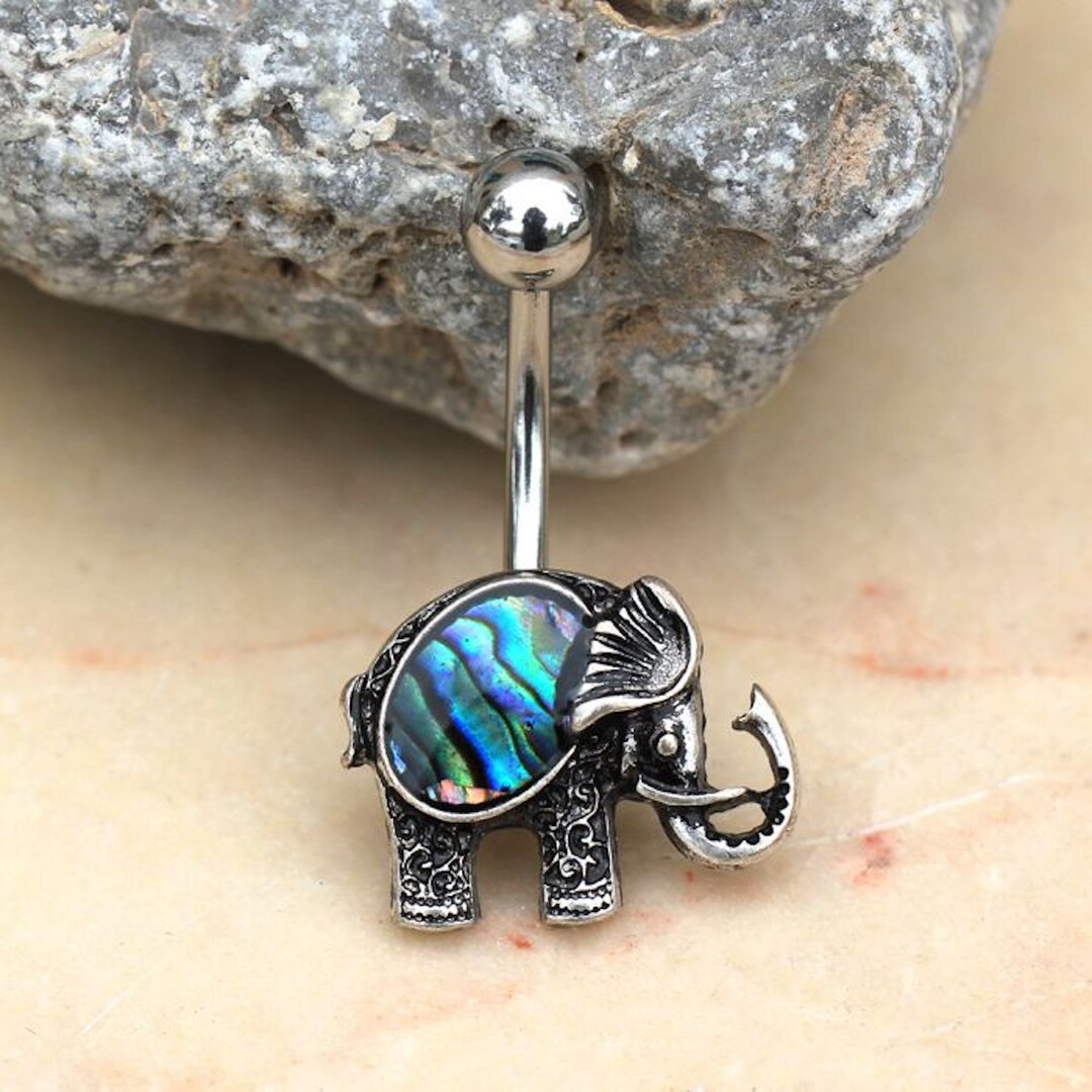 Abalone Shell Elephant Belly Button Navel Ring - Etsy