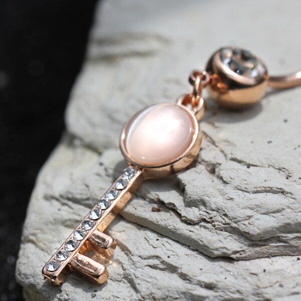 Key Belly Ring - Etsy