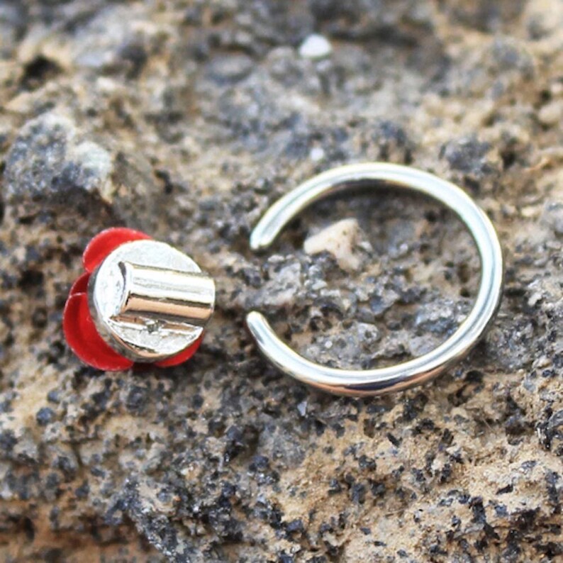 316L Stainless Steel Red Rose Snap-in Captive Bead Ring / - Etsy