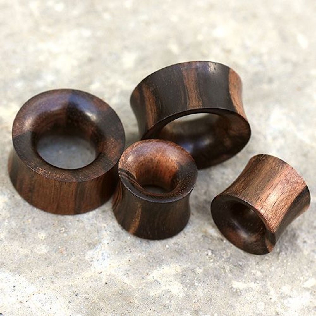 Zebra Wood Flesh Tunnel Plug - Etsy