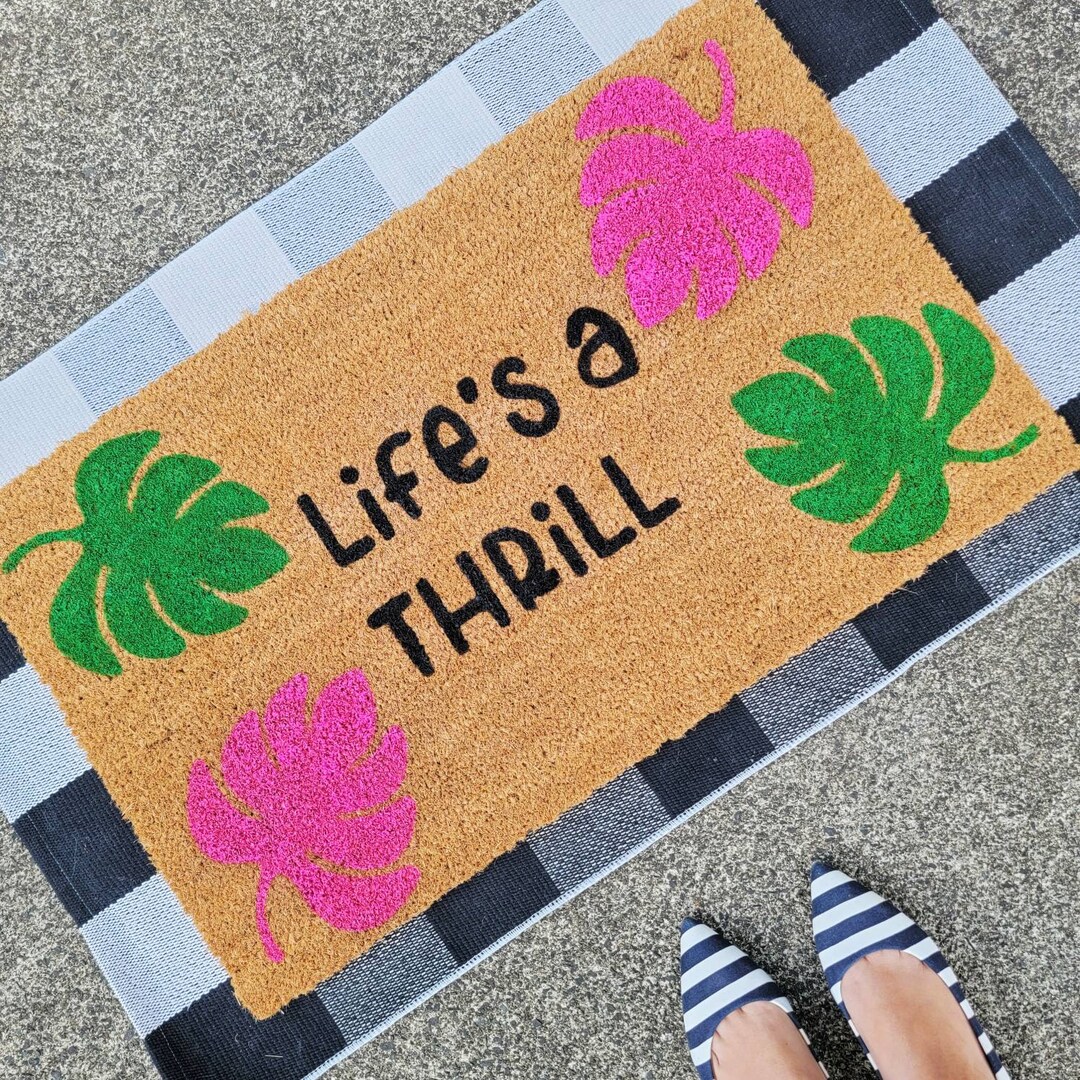 Life's a Thrill Doormat for Home Leaf Doormat Plant - Etsy
