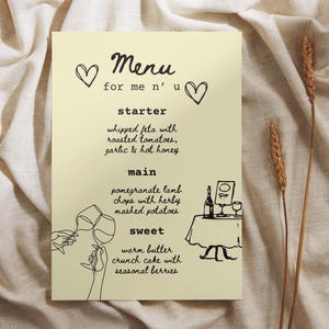 Cute "for Me N' U" Menu Design. Elegant Classy Sophisticated Italian ...
