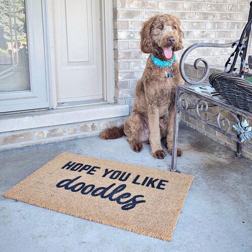 Hey Dood Funny Dog Doormat Golden Doodle Welcome Mat Gift - Etsy