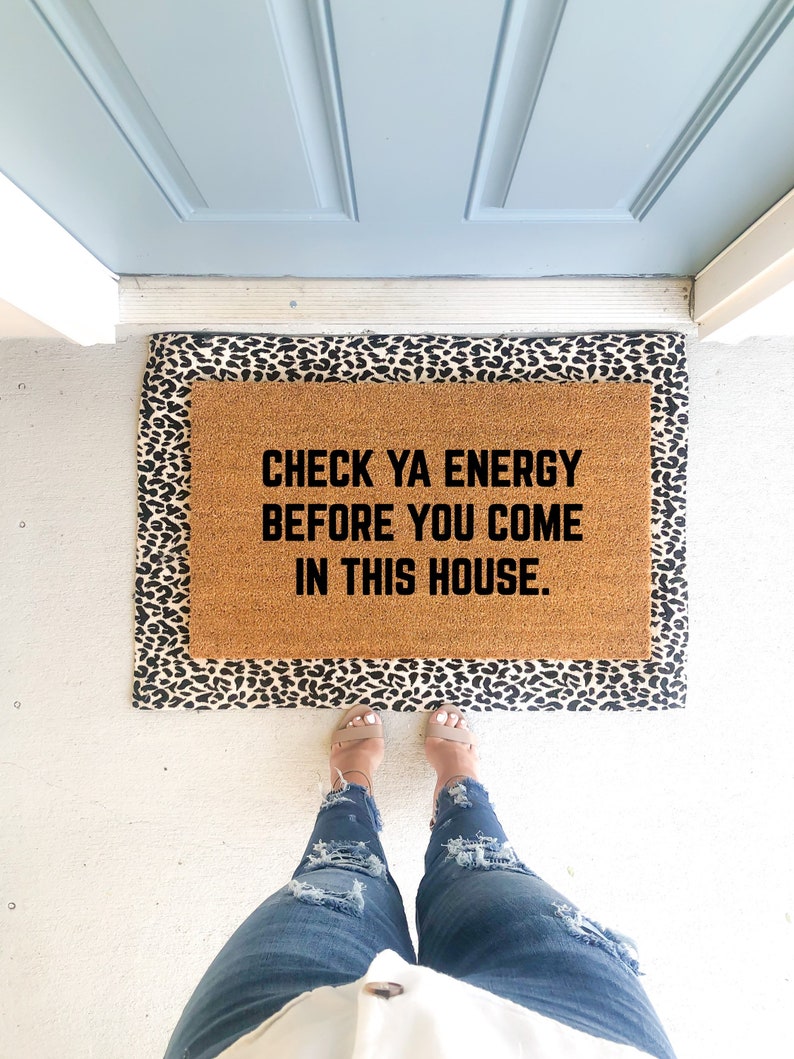 Check Ya Energy Doormat / Welcome Door Mat / Funny Door Mat / - Etsy