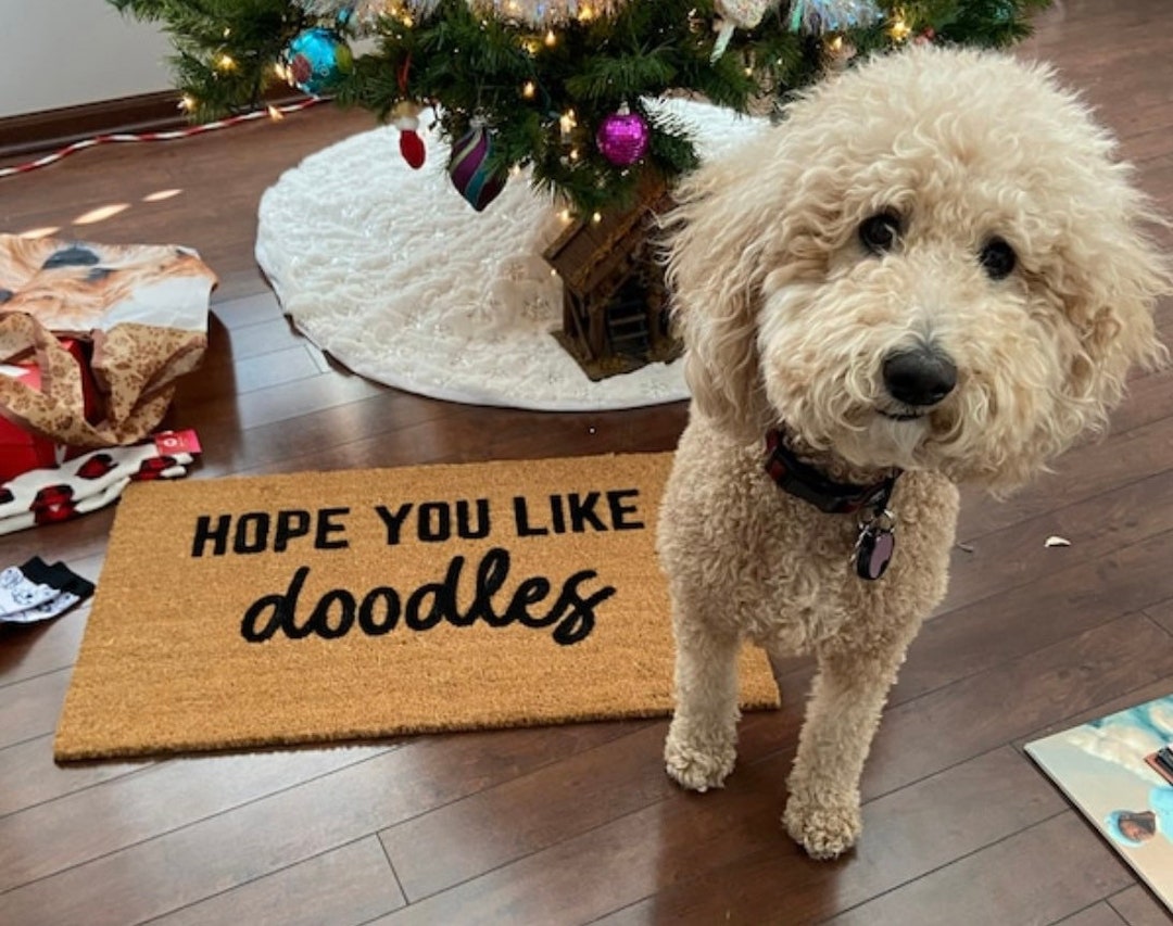 Hope You Like Doodles Door Mat / Golden Doodle Door Mat / Christmas ...