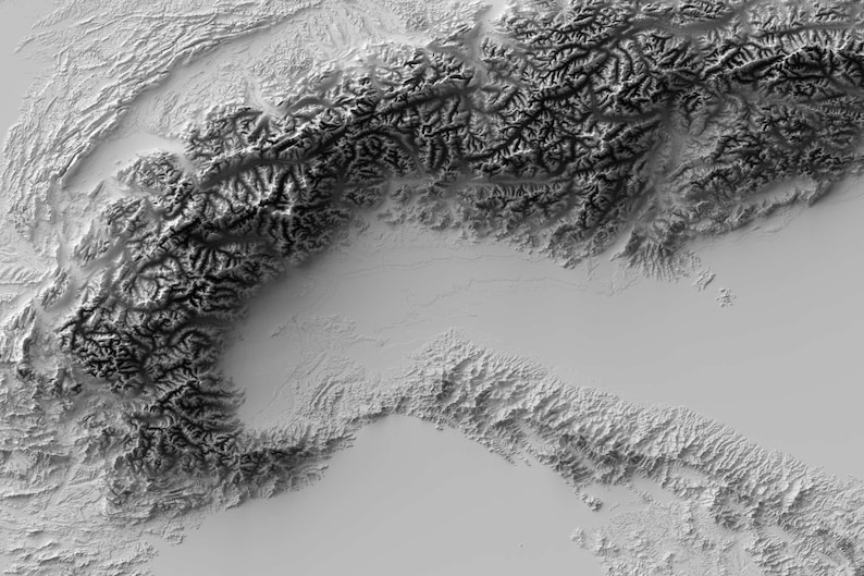 Alps Relief Map Print - Etsy