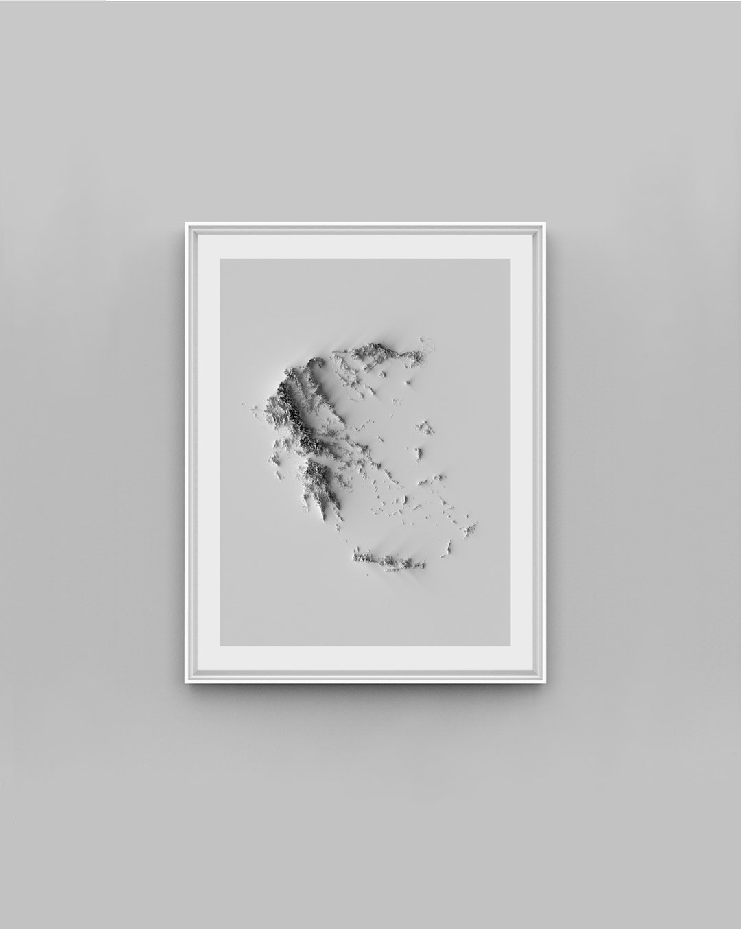 Greece Relief Map Print - Etsy
