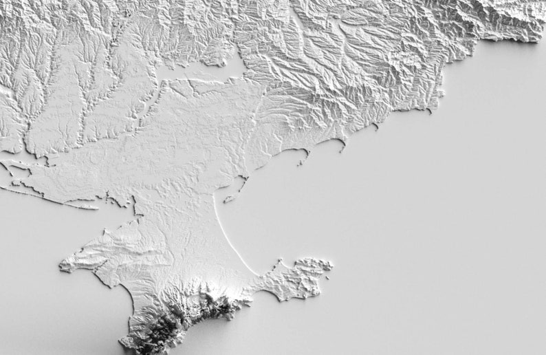 Ukraine Relief Map Print - Etsy