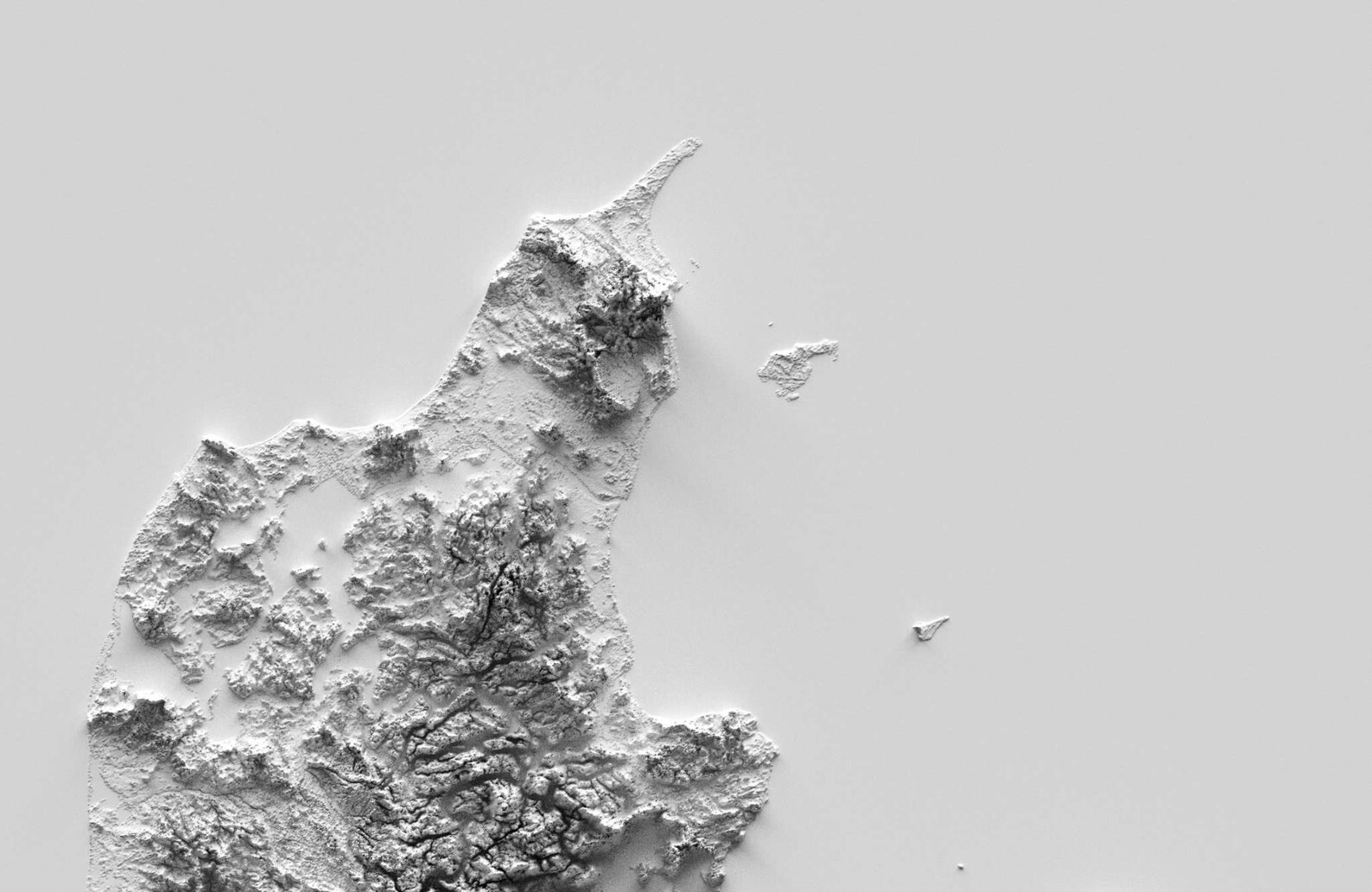 Denmark Relief Map Print - Etsy