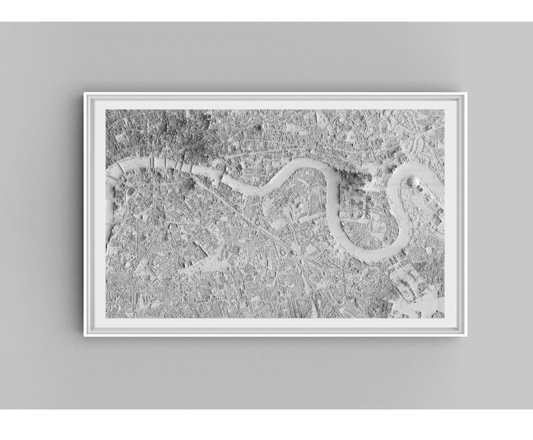London Relief Map Print - Etsy