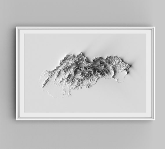 Slovakia Relief Map Print - Etsy UK