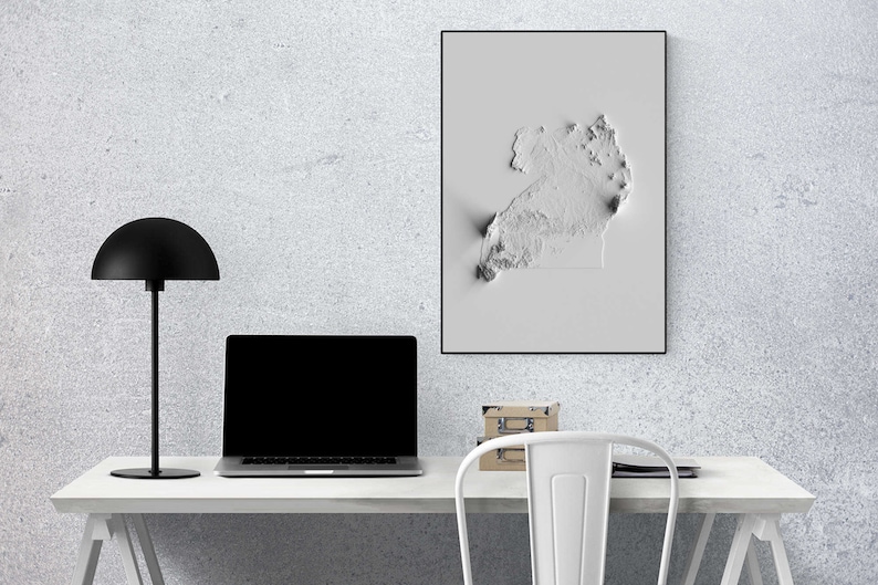 Uganda Relief Map Print - Etsy