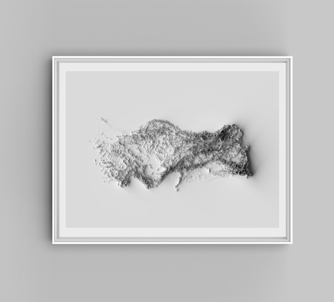 Turkey Relief Map Print | Etsy