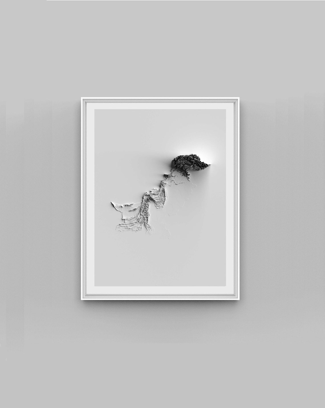 Pakistan Relief Map Print - Etsy