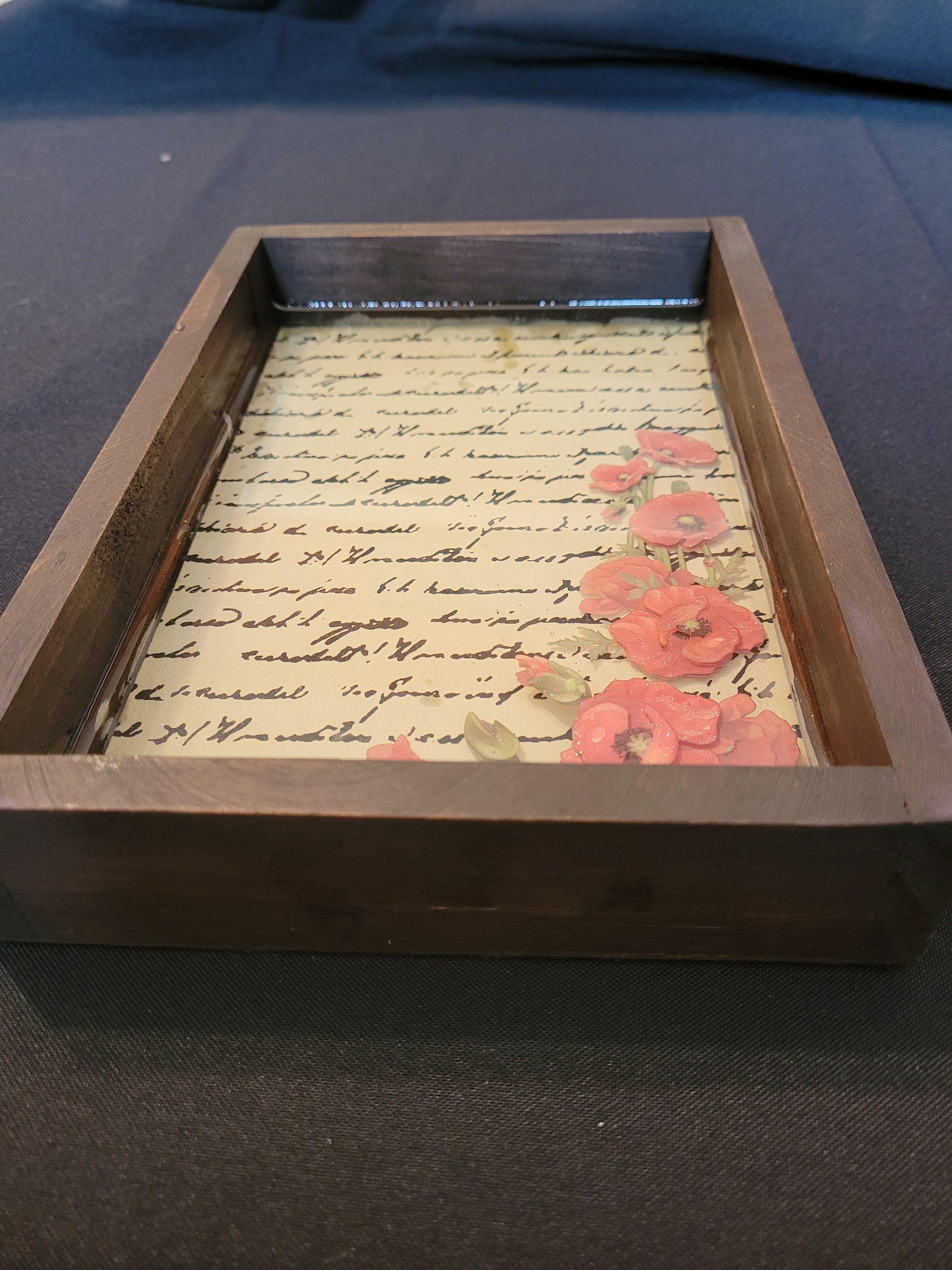 Script and Poppies Dice Tray - Etsy