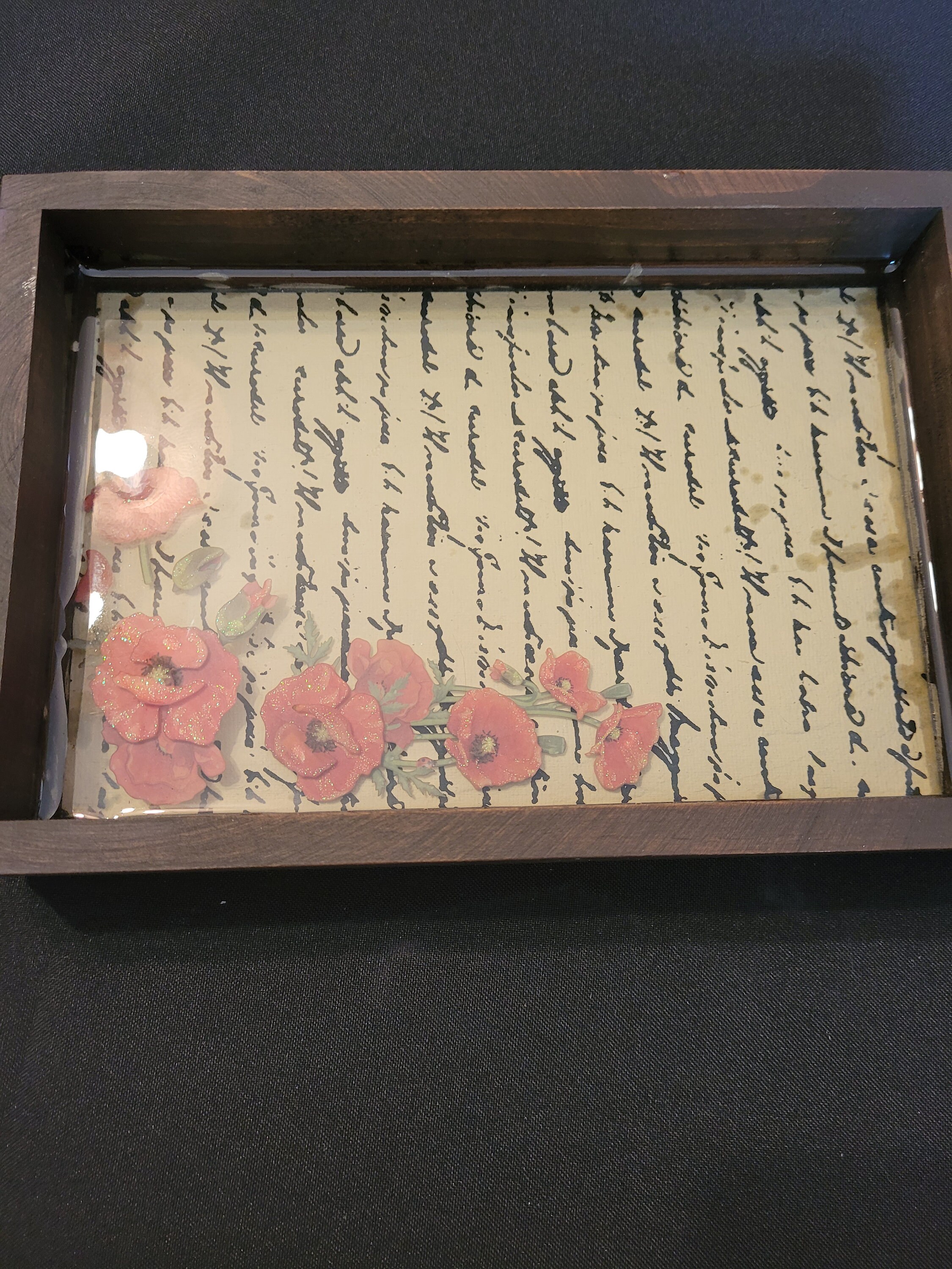 Script and Poppies Dice Tray - Etsy