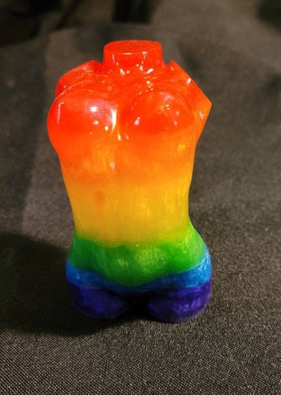 Rainbow Stripped Torso Statue - Etsy
