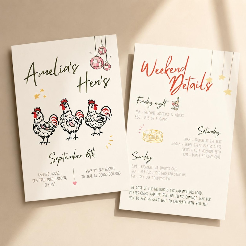 Editable Hen Party Invitation | Save the Date Bachelorette Template ...